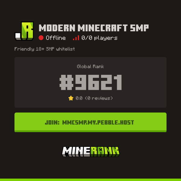 Modern Minecraft SMP Server IP, Reviews and Vote Link - Minerank