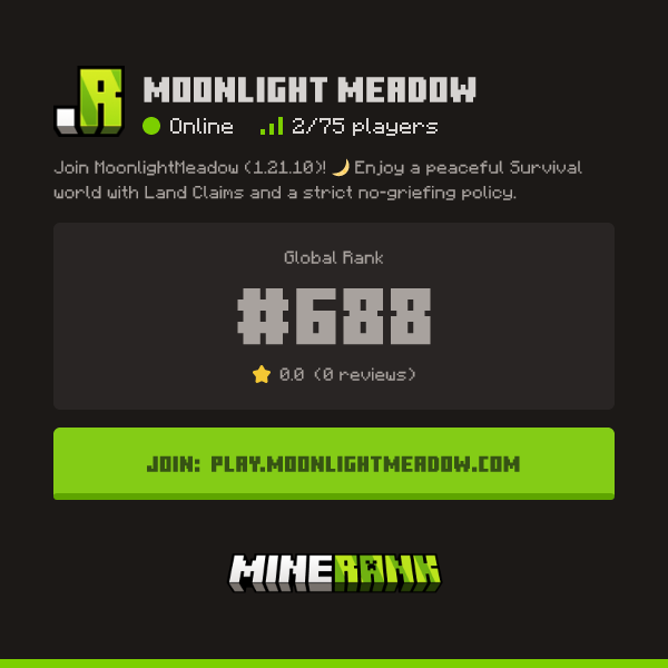 Moonlight Meadow Server IP, Reviews and Vote Link - Minerank