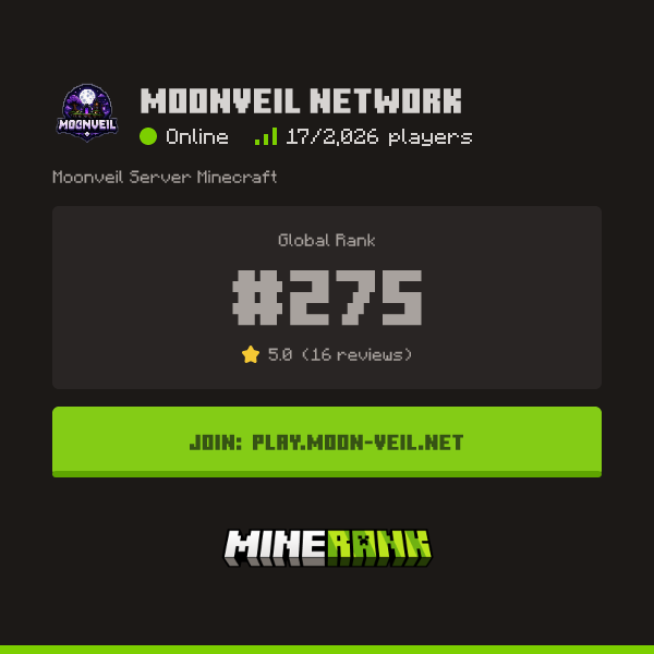 Moonveil Network Server IP, Reviews and Vote Link - Minerank