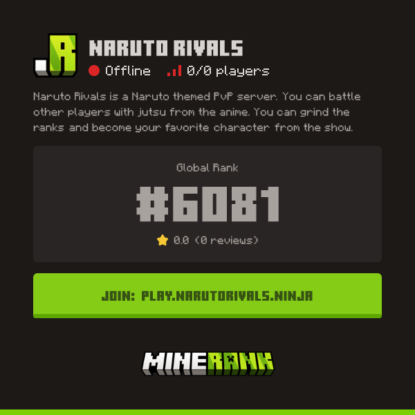 Naruto Rivals Server IP, Reviews and Vote Link - Minerank
