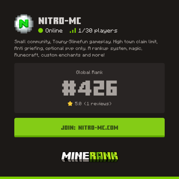 Nitro-MC Server IP, Reviews and Vote Link - Minerank
