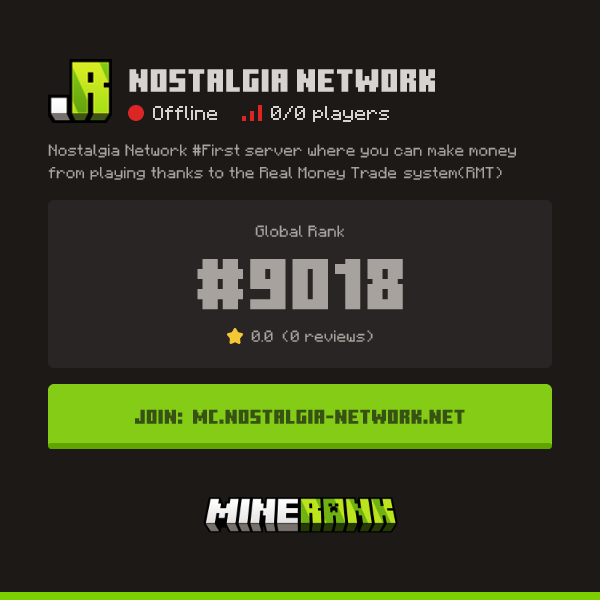 Nostalgia Network Minecraft Server Reviews - Minerank