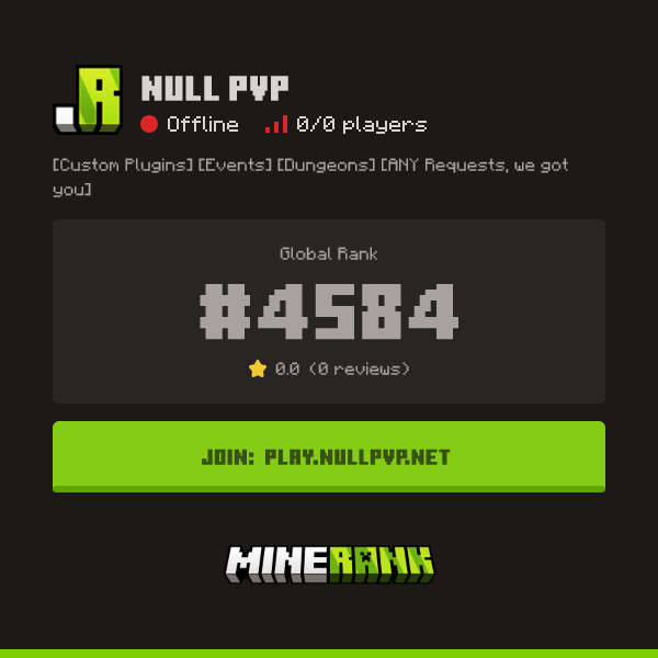 NuLL PvP Server IP, Reviews and Vote Link - Minerank