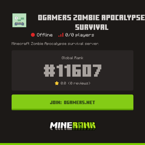 oGamers Zombie Apocalypse Survival Server IP, Reviews and Vote Link ...
