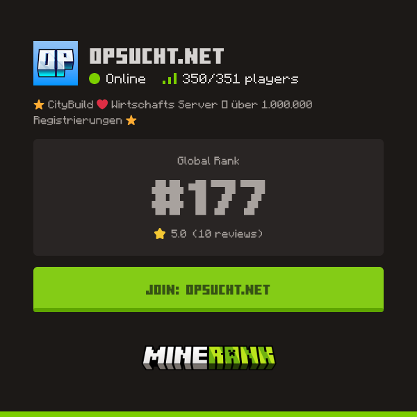 OPSUCHT.net Server IP, Reviews and Vote Link - Minerank