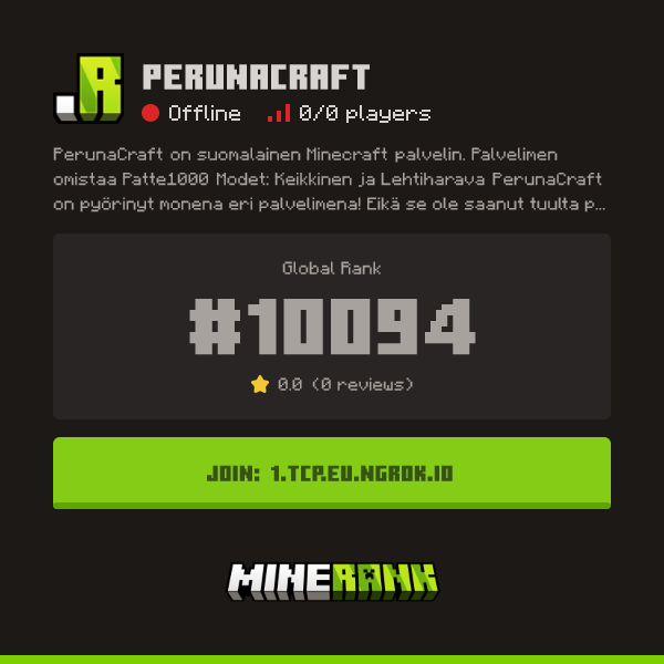 PerunaCraft Server IP, Reviews and Vote Link - Minerank