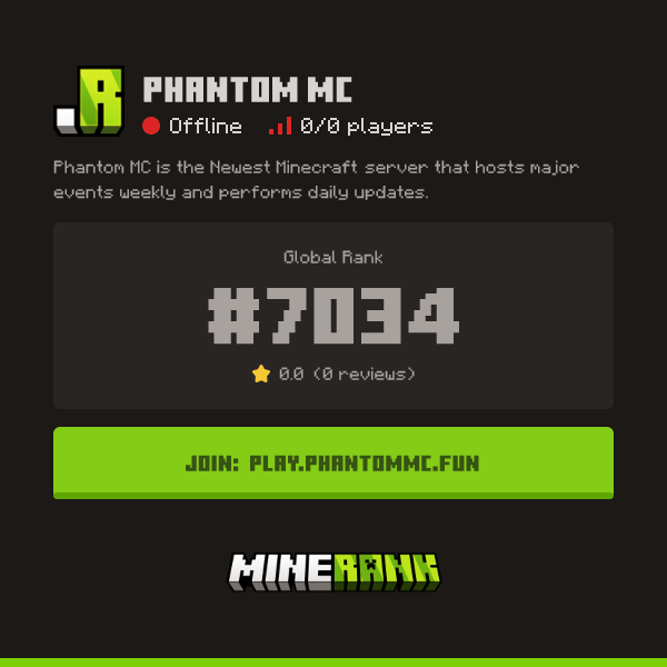 Phantom MC Server IP, Reviews and Vote Link - Minerank