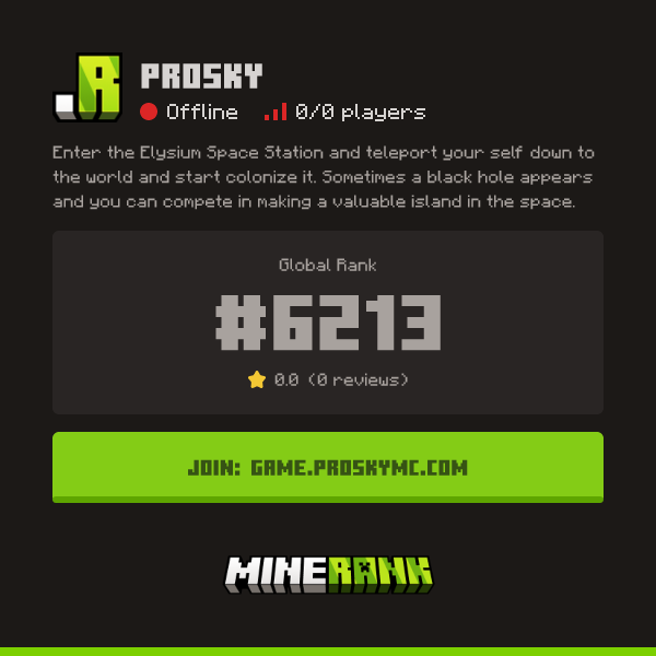 ProSky Server IP, Reviews and Vote Link - Minerank