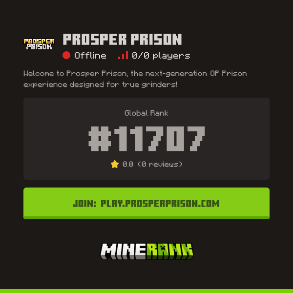 Prosper Prison Server IP, Reviews and Vote Link - Minerank