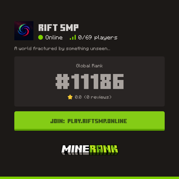 Rift SMP Server IP, Reviews and Vote Link - Minerank