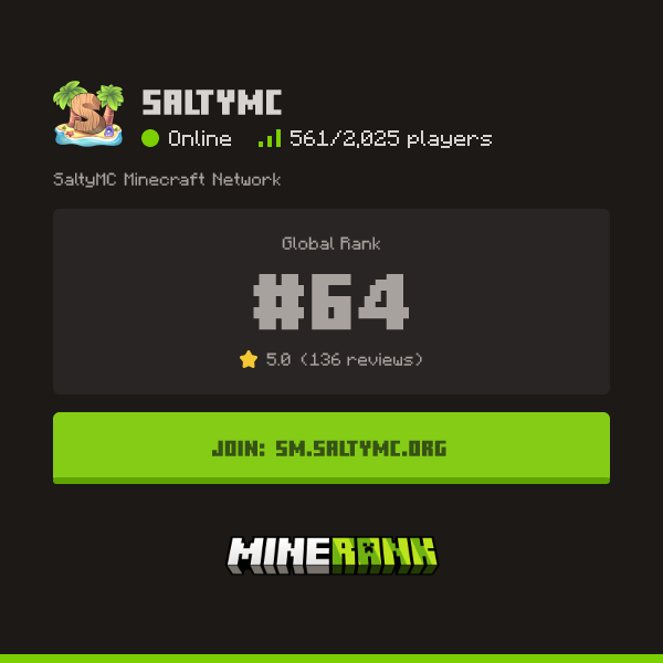 SaltyMC Server IP, Reviews and Vote Link - Minerank