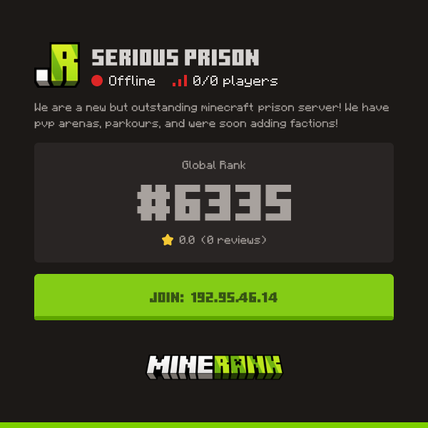 Serious Prison Server IP, Reviews and Vote Link - Minerank