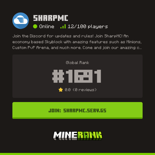 SharpMC Server IP, Reviews and Vote Link - Minerank
