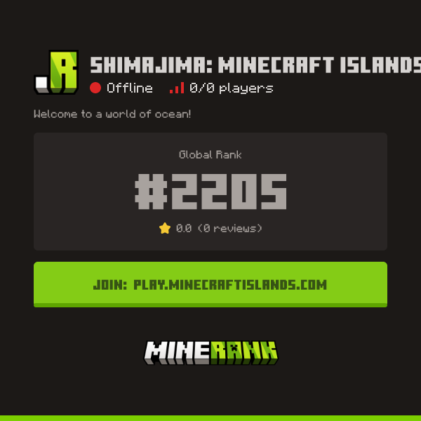 Shimajima: Minecraft Islands Server IP, Reviews and Vote Link - Minerank