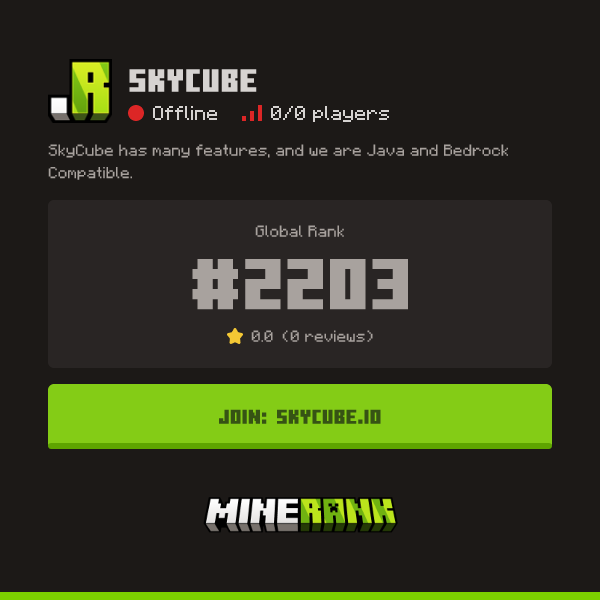 SkyCube Server IP, Reviews and Vote Link - Minerank