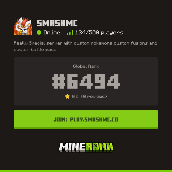 SmashMC Server IP, Reviews and Vote Link - Minerank