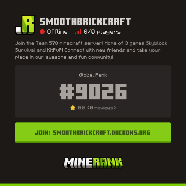 Smoothbrickcraft Server IP, Reviews and Vote Link - Minerank