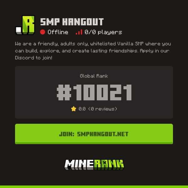SMP Hangout Server IP, Reviews and Vote Link - Minerank