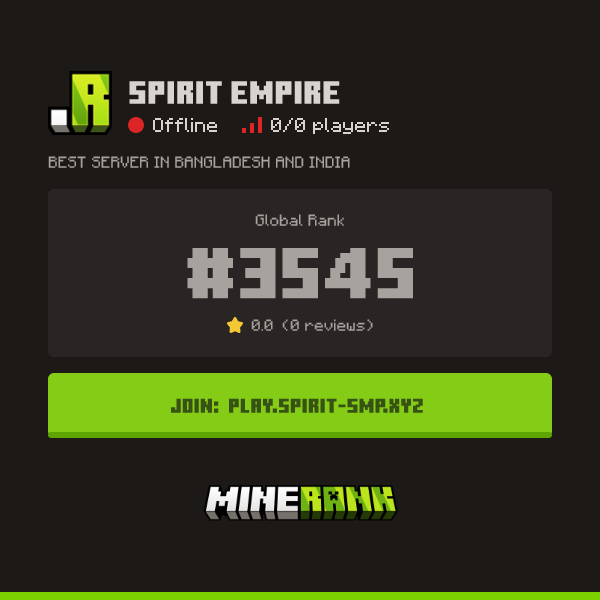 SPIRIT EMPIRE Server IP, Reviews and Vote Link - Minerank