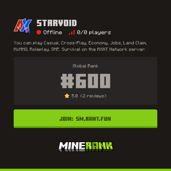 StarVoid Minecraft Server Reviews - Minerank