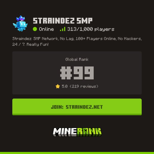 Straindez SMP Server IP, Reviews and Vote Link - Minerank