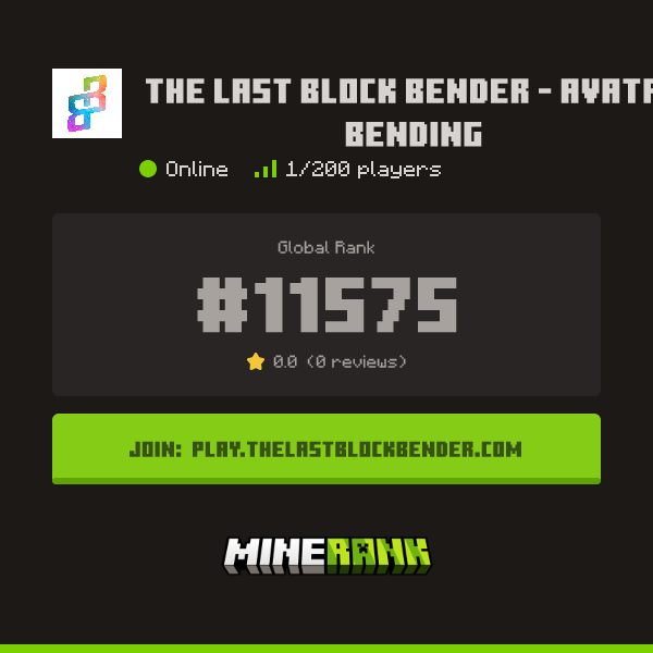 The Last Block Bender - Avatar Bending Server IP, Reviews and Vote Link ...