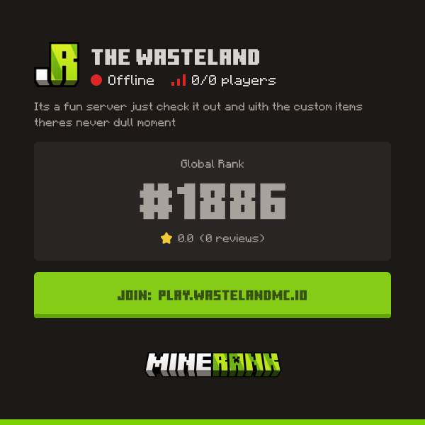 THE WASTELAND Server IP, Reviews and Vote Link - Minerank