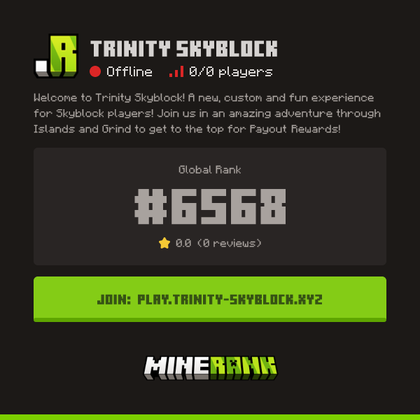 Trinity Skyblock Server IP, Reviews and Vote Link - Minerank