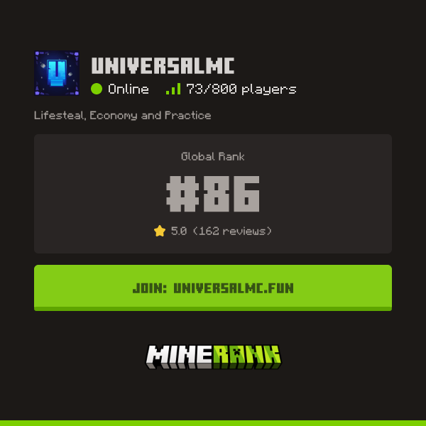 UniversalMC Server IP, Reviews and Vote Link - Minerank