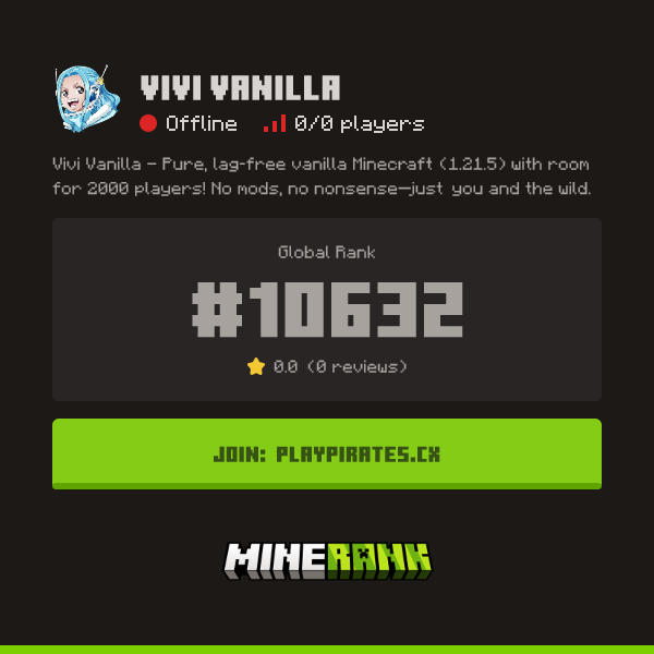 Vivi Vanilla Server IP, Reviews and Vote Link - Minerank