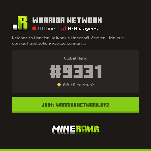 Warrior Network Server IP, Reviews and Vote Link - Minerank