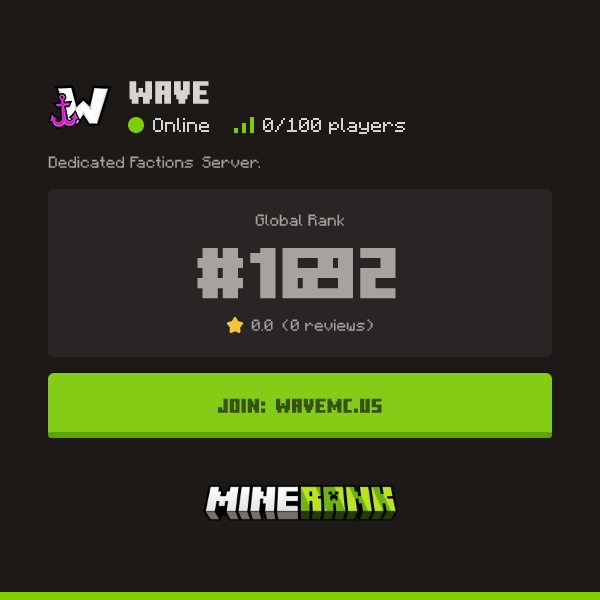 Wave Server IP, Reviews and Vote Link - Minerank