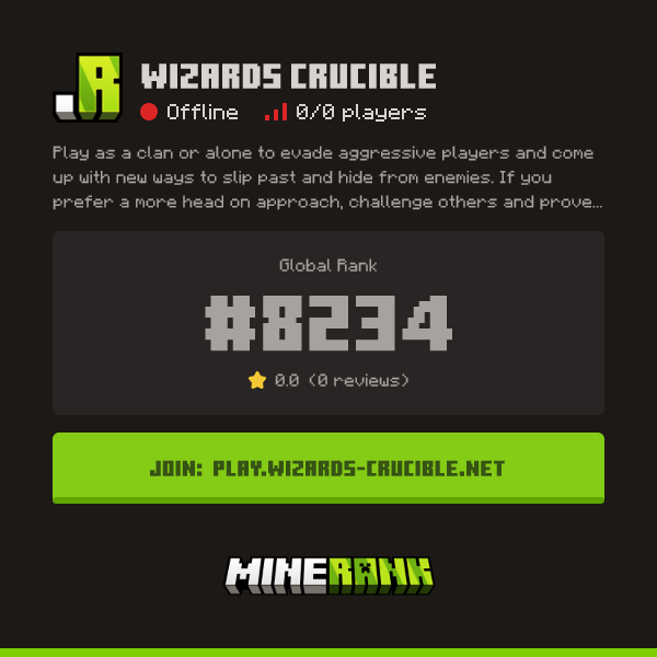 Wizards Crucible Server IP, Reviews and Vote Link - Minerank