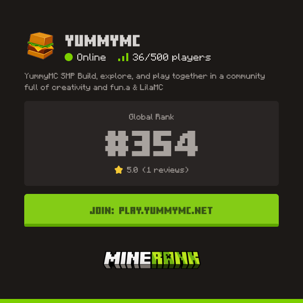 YummyMC Server IP, Reviews and Vote Link - Minerank